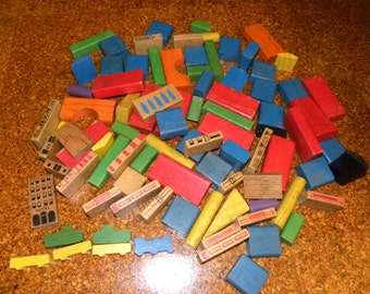 Vintage wooden building blocks – Etsy