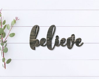 Believe cursive | Etsy