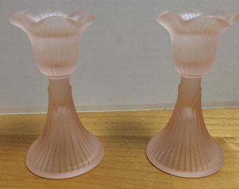Pink candlesticks | Etsy