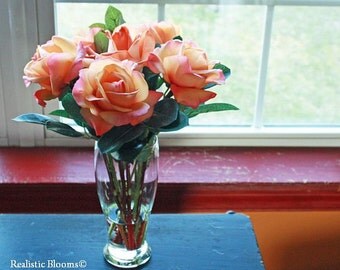 Coral glass vase | Etsy