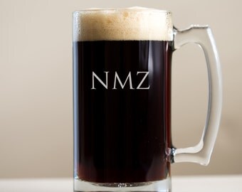 Monogram beer mugs | Etsy