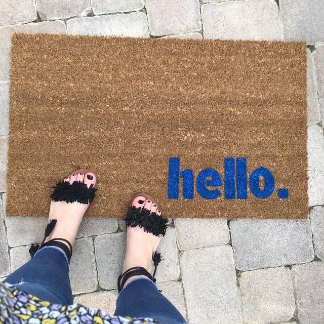 Handpainted custom clever doormats. by NickelDesignsShop on Etsy