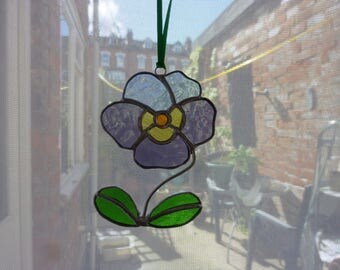 Stained glass pansy | Etsy
