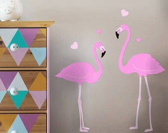 Flamingo wall decals | Etsy