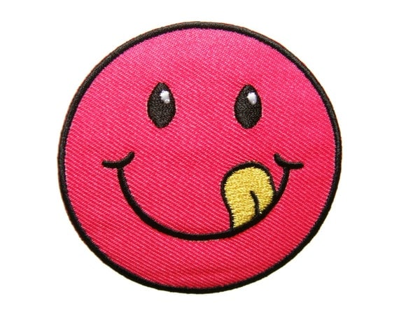 Pink Yummy Emoticons Smile Smiley Faces Embroidered Applique