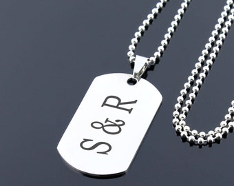 Initial dog tags | Etsy