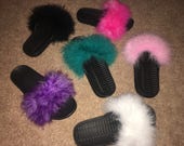 Fluffy slides | Etsy
