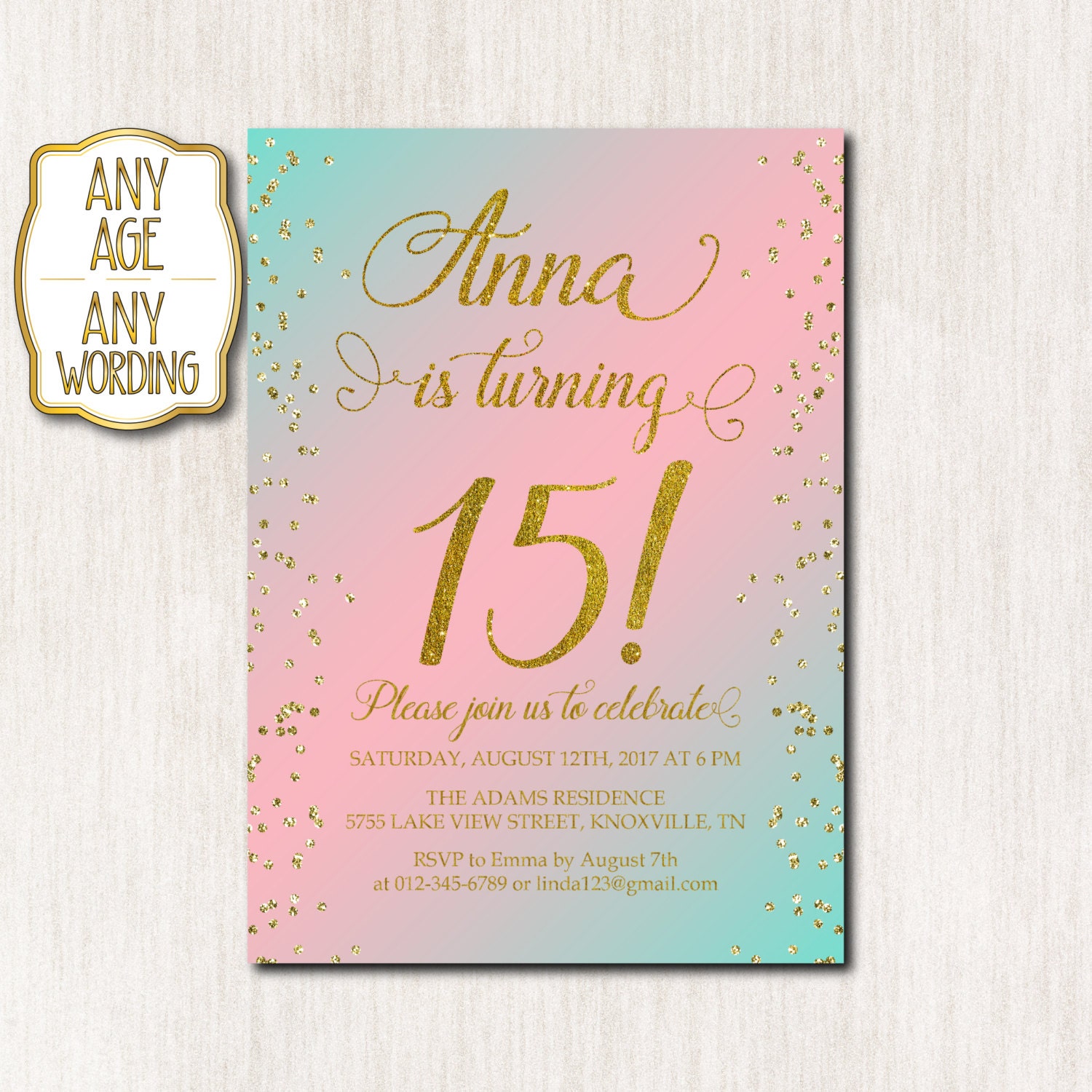 Culturatudela 15Th Birthday Invitations Free