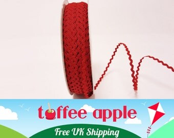 Metallic Ric Rac Ribbon Green ZigZag Ribbon Red Ric Rac