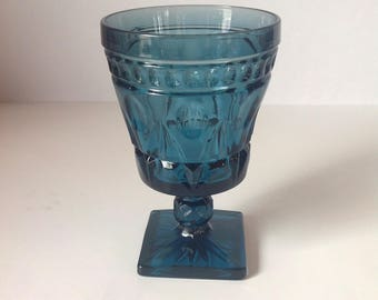 Blue glass compote | Etsy