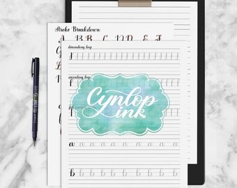 Hand lettering worksheets | Etsy