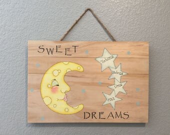 SWEET DREAMS Sweet Dreams Sign Nursery Signs Baby Signs 32