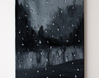 Raindrops painting | Etsy