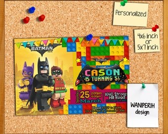 Lego batman invitations | Etsy