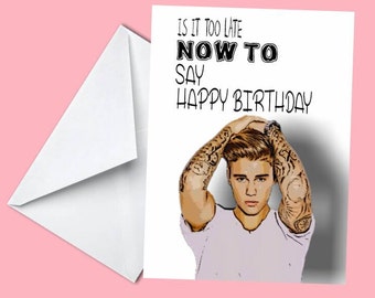 Justin bieber card | Etsy