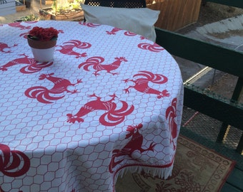 Rooster tablecloth | Etsy