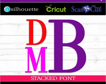 Stacked font | Etsy