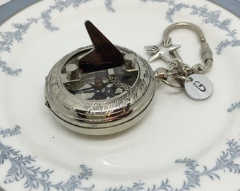 Fathers Day Locket Keychain Compass Quote Life Is A Journey