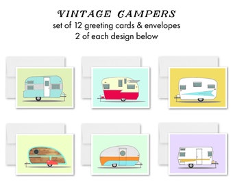 Vintage Campers Digital Clip Art Retro Camp Trailers