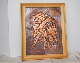 Copper relief art | Etsy