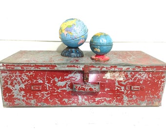 Red metal box | Etsy