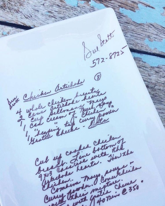 Handwriting on plate Handwritten letter memorial by phpottery