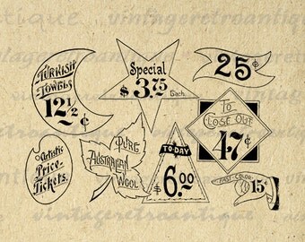 Antique price labels | Etsy