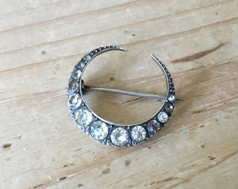 Crescent moon brooch | Etsy