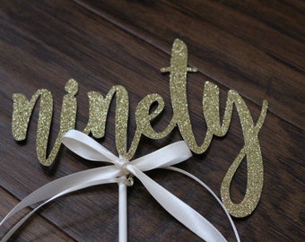 Ninety cake topper | Etsy