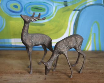 vintage brass deer figurines large brass deers