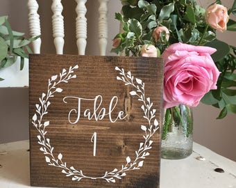 Rustic table numbers | Etsy