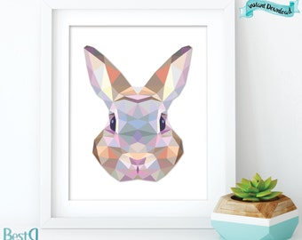 Geometric rabbit | Etsy