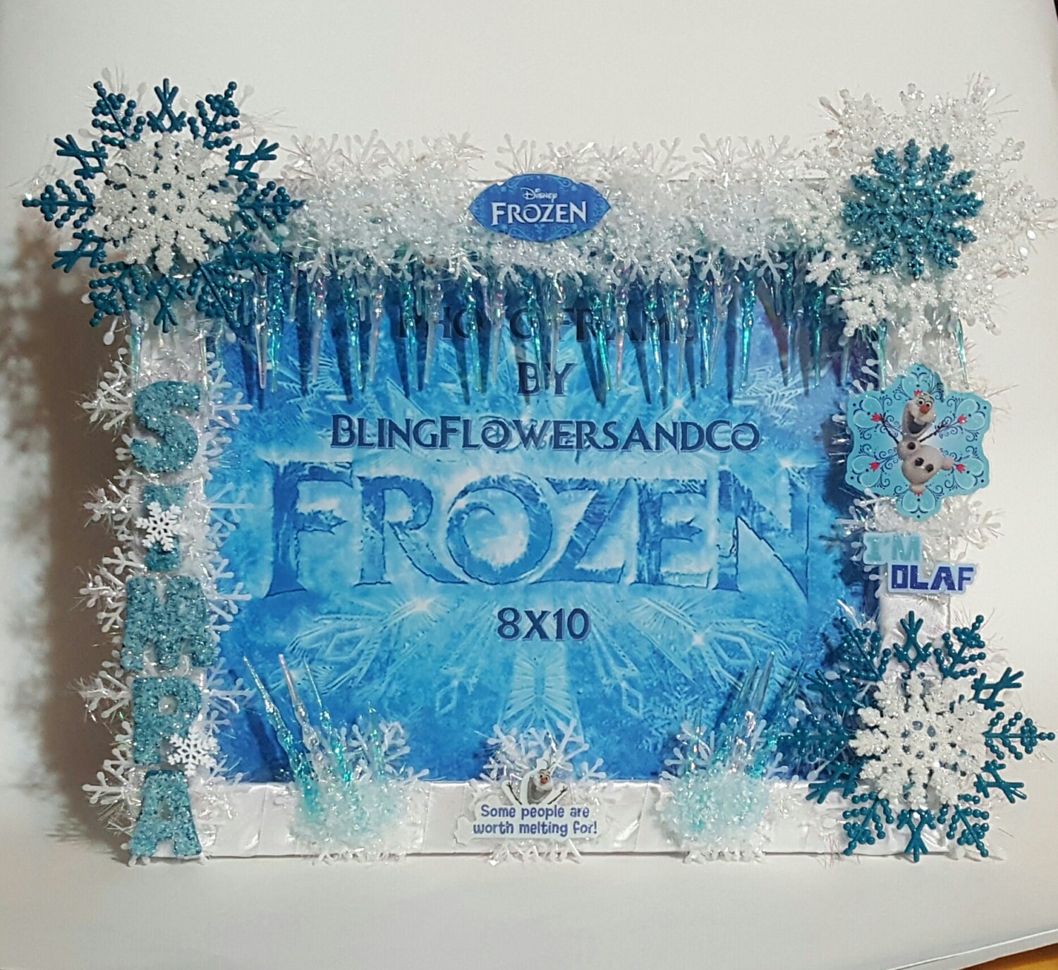 Frozen Olaf Picture Frame Personalized Frozen gift