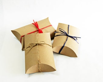 Mini Pillow Boxes 20 DIY Kraft favor boxes 2 x