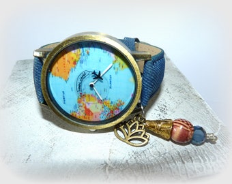 World map watch | Etsy