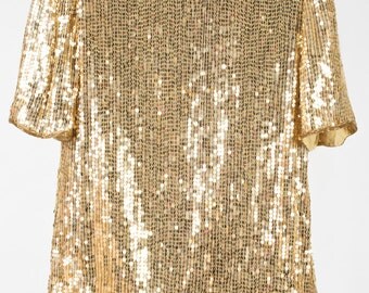 Gold sequin top | Etsy