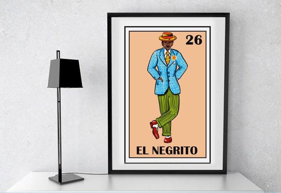 Mexican loteria El negrito loteria El Catrin loteria