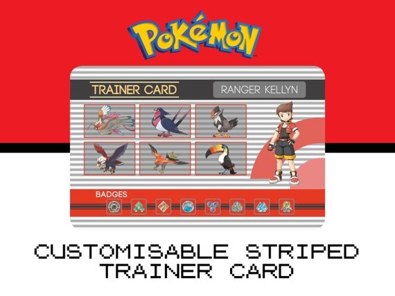 Custom Pokémon Trainer Card Striped Design