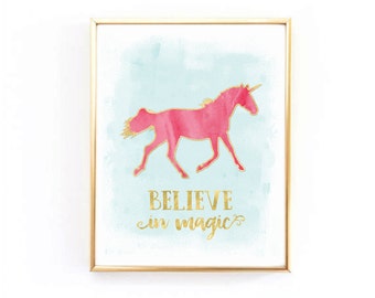 Unicorn art print | Etsy