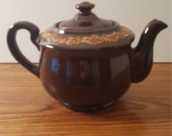 Vintage brown teapot | Etsy