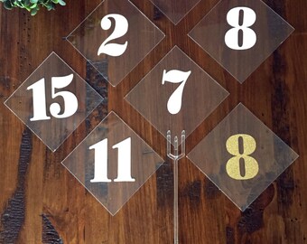 Acrylic table number | Etsy