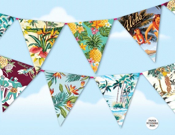 Aloha Hawaiian Wedding Decor Tropical Party Decor, Vintage Hawaiian ...