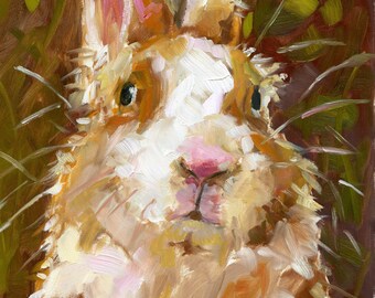 Rabbit oil painting | Etsy