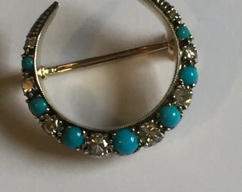 Crescent moon brooch | Etsy