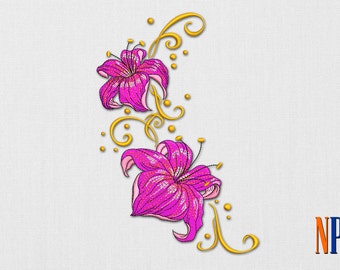 Lily embroidery | Etsy