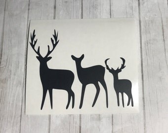 Deer family decal | Etsy