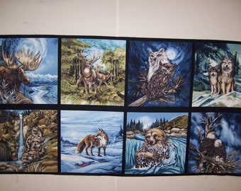 Wolf fabric panel | Etsy