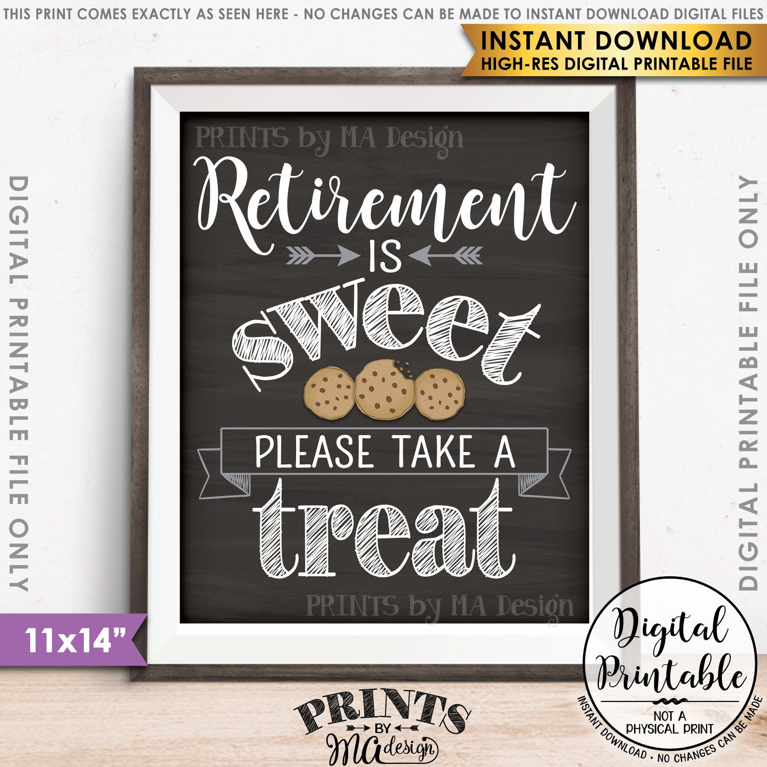 Retirement Sign, Retirement is Sweet Please Take a Treat, Cookie ...