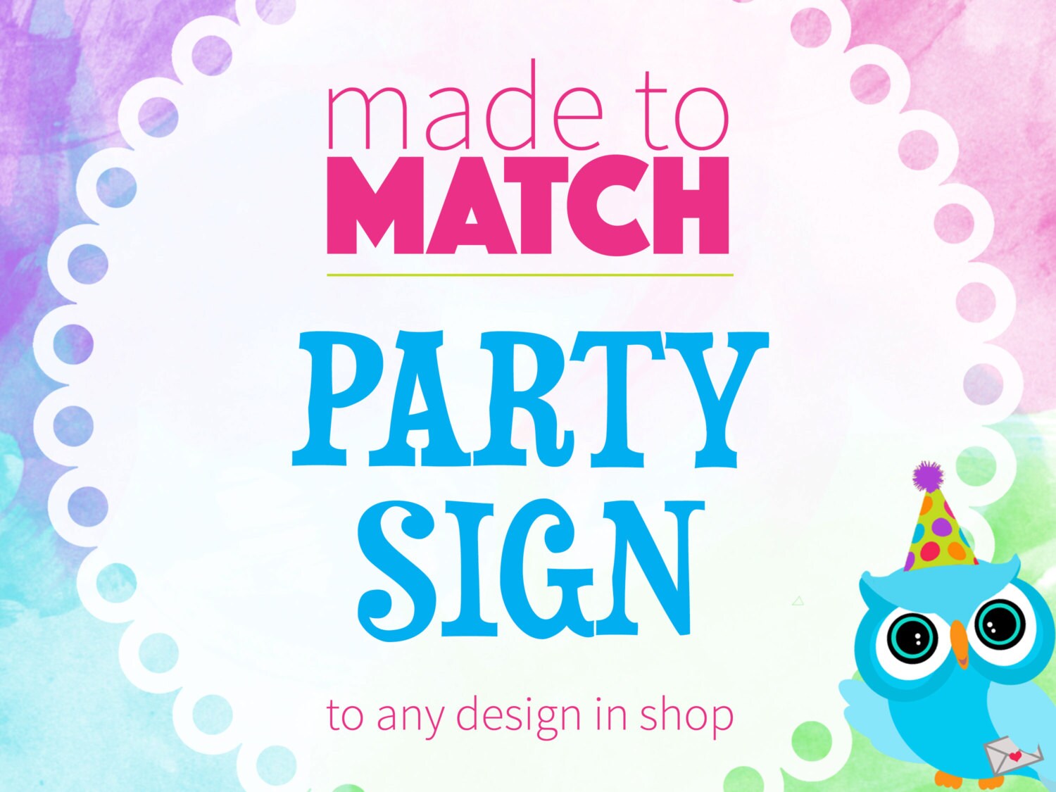 Matching Party Sign Customized Party Sign Printable Party