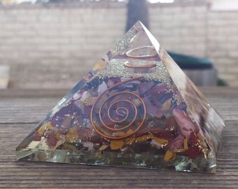 Extra Large 70-75mm ROSE QUARTZ Orgone Gemstone Pyramid